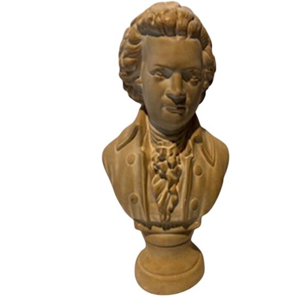 Unknown | Accents | Vintage Mozart Bust 2 Art Sculpture Statute Beige ...